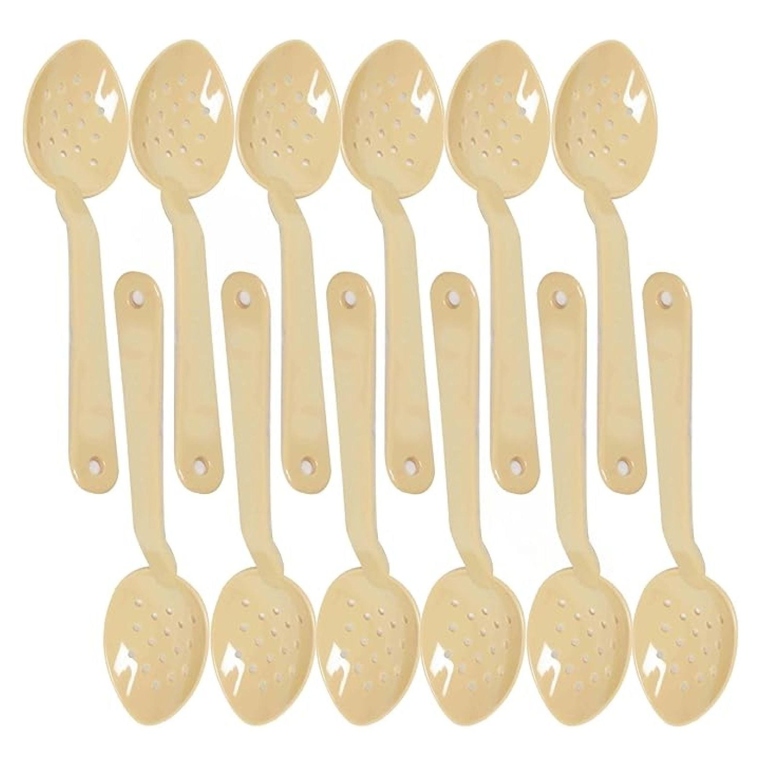 - 13" Perforated Serving Spoon Polycarbonate Beige Color Set of 12 ...