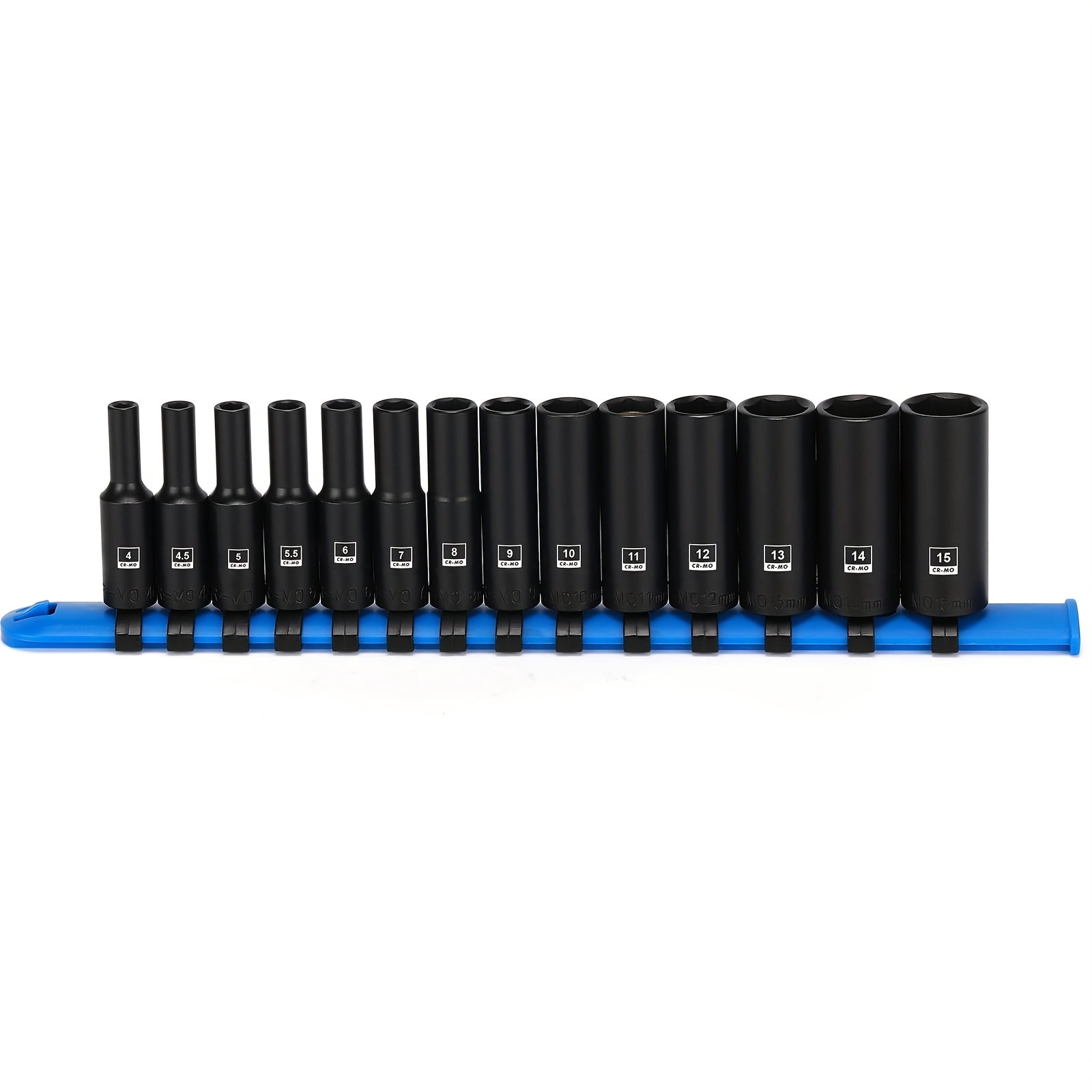 13-Piece 3/8" Drive Magnetic Impact Socket Set, 6-Point CR-MO Deep ...