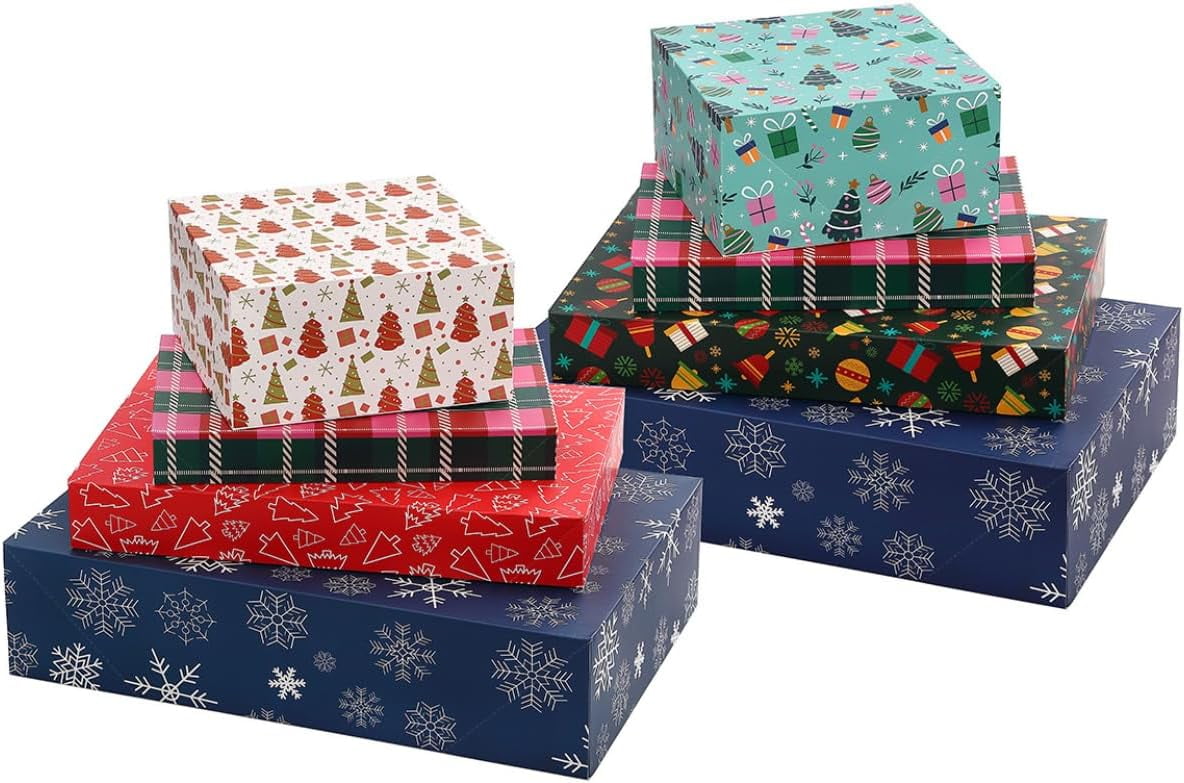 13 Piece Christmas Gift Boxes with Lids - Beautiful Assorted Boxes for ...