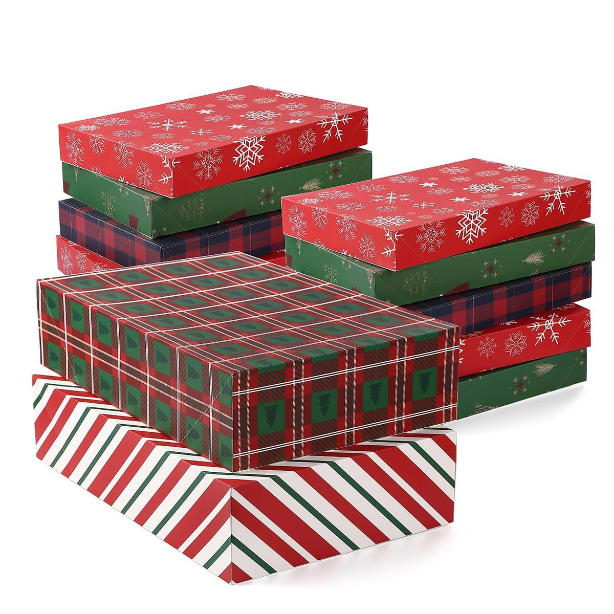 13 Piece Christmas Gift Boxes with Lids - Robe Boxes with 4 Inch Deep ...