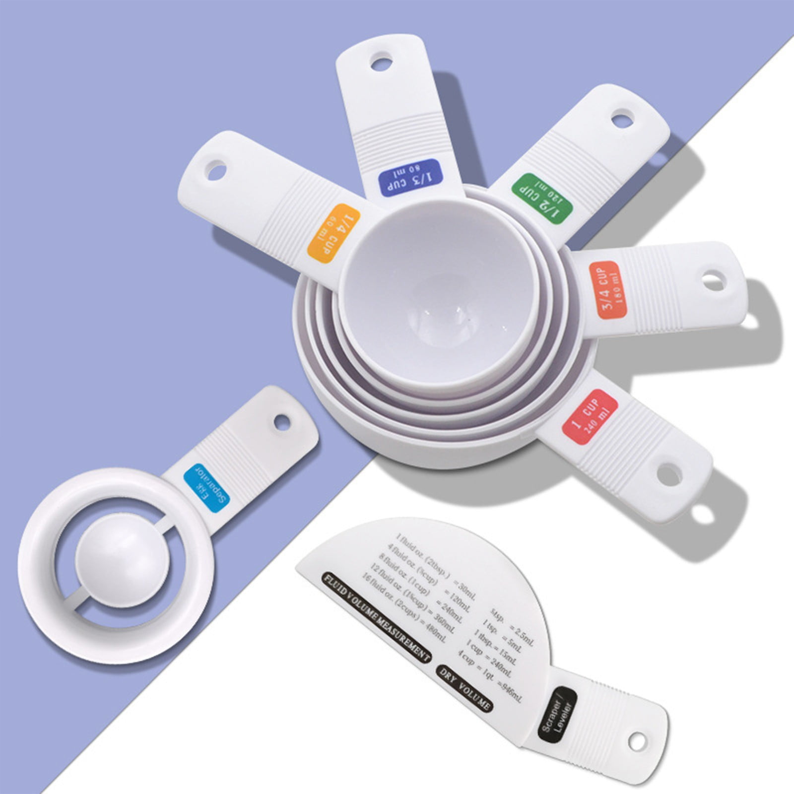 13 Piece Complete Measuring Cup and Spoon Set with Egg Separator and ...