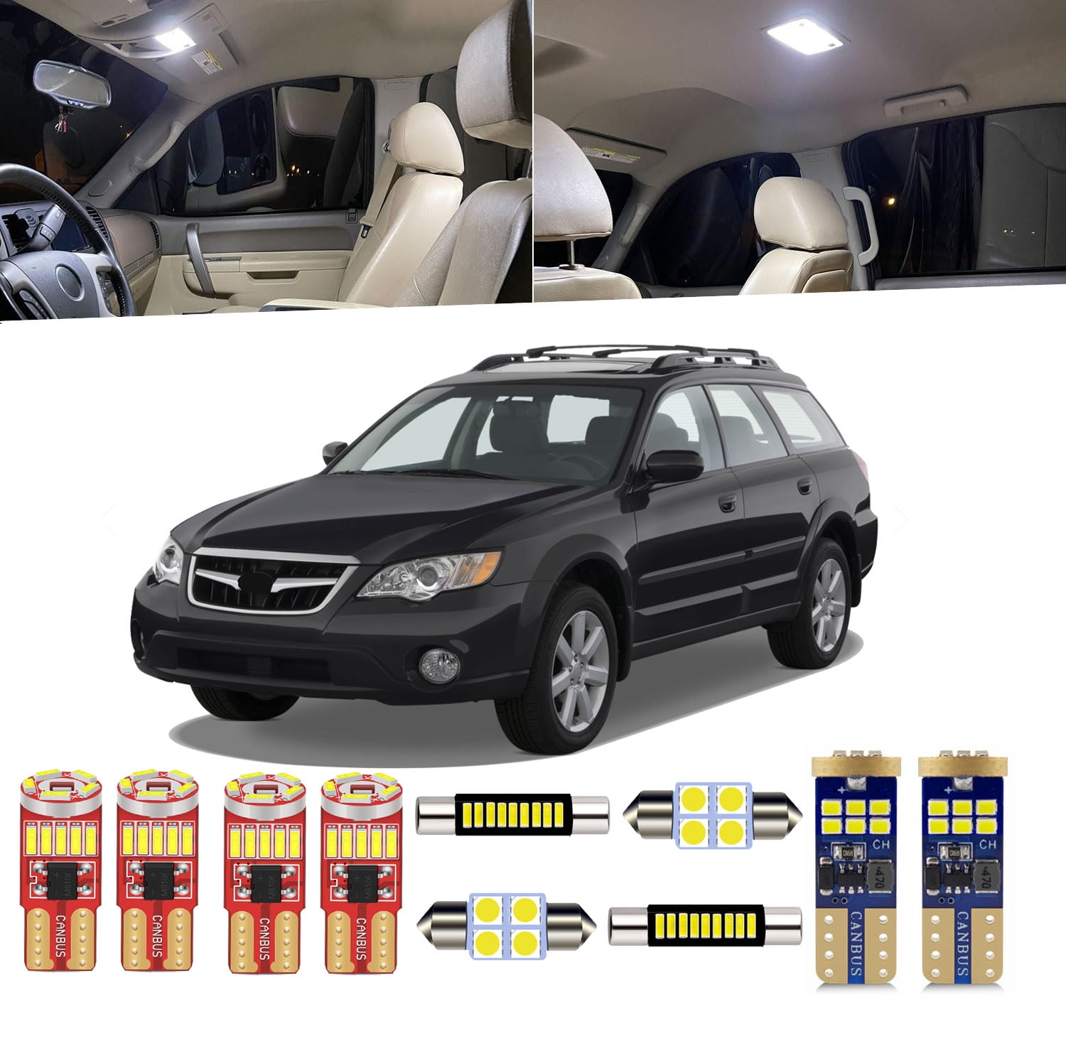 13 Piece For Outback Interior LED Lights Kit for Subaru Outback 2005 ...