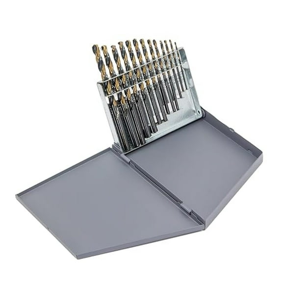 13 Piece Heavy-Duty High Speed Steel Mechanic Length Drill Bit Set (1/16" - 1/4" x 64ths), KFD ...