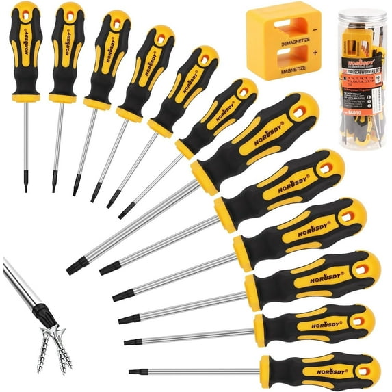 13-Piece Magnetic Torx Screwdriver Set T5-T40 Star Screwdrivers with ...