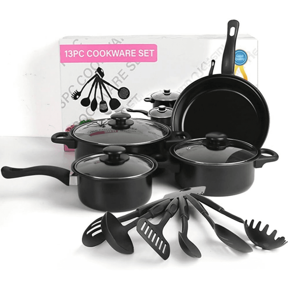13-Piece Non-Stick Cookware & Utensil Set - Induction Cooker Suitable ...