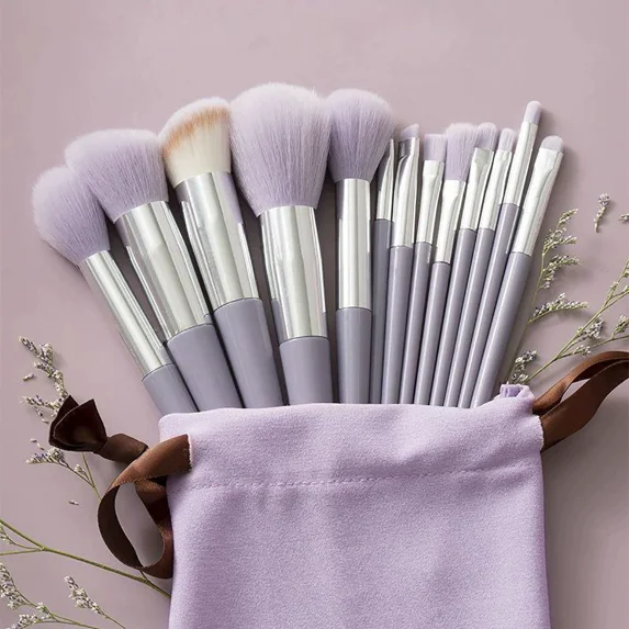 13-Piece Professional Makeup Brush Set - Ultra Soft Portable Travel Kit ...