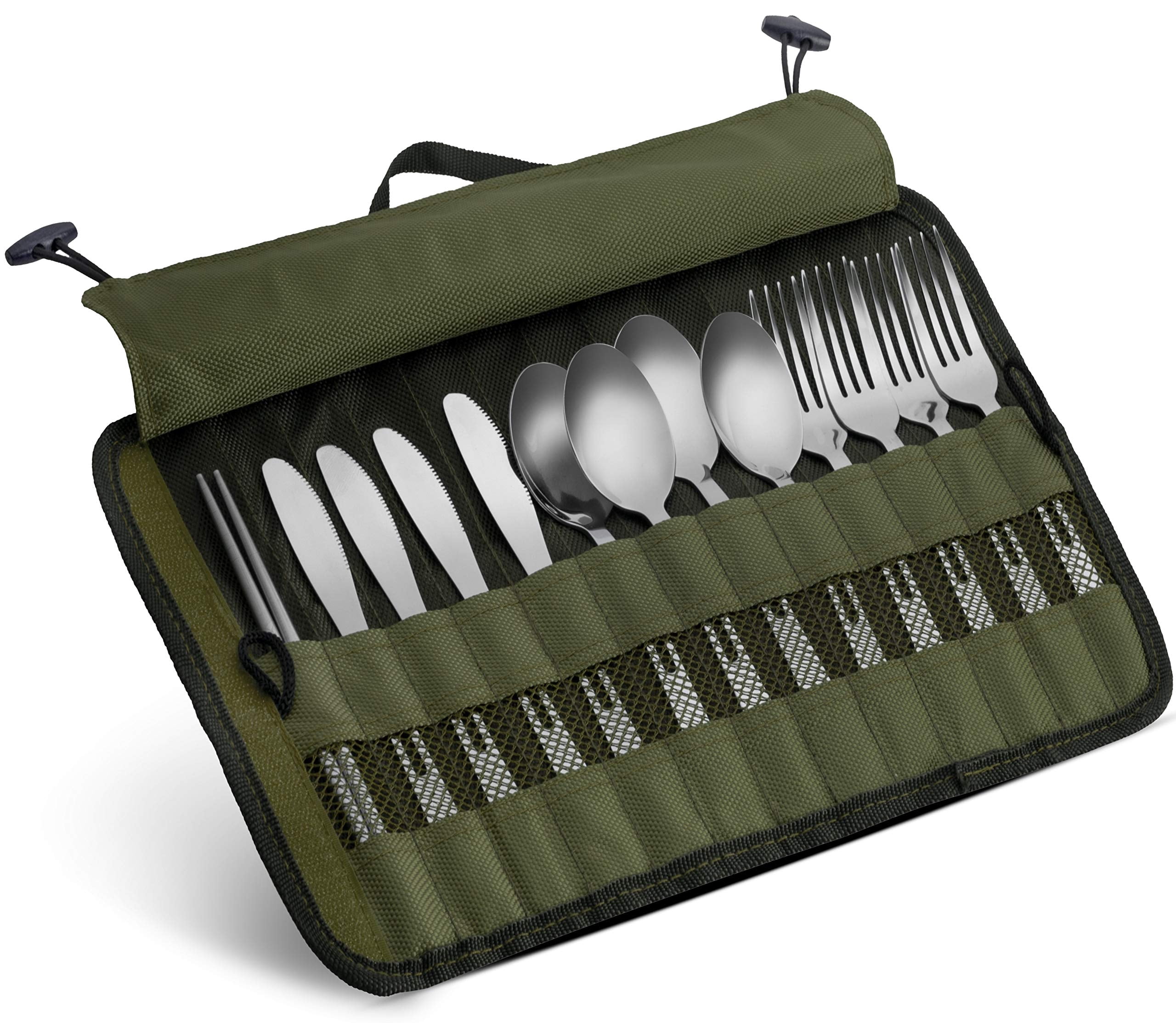 13pc Stainless Steel Travel Cutlery Set - Forks, Spoons, Knives ...