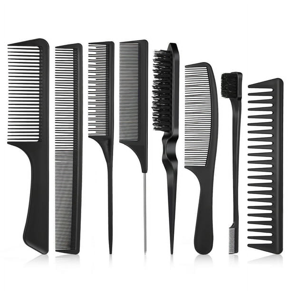 13 Pieces Carbon Fiber Hair Comb Set for Women&Men-Wide Tooth Comb,Rat ...