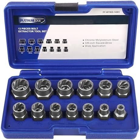 13 Pieces Impact Bolt & Nut Remover Set, Stripped Bolt Extractor Set ...