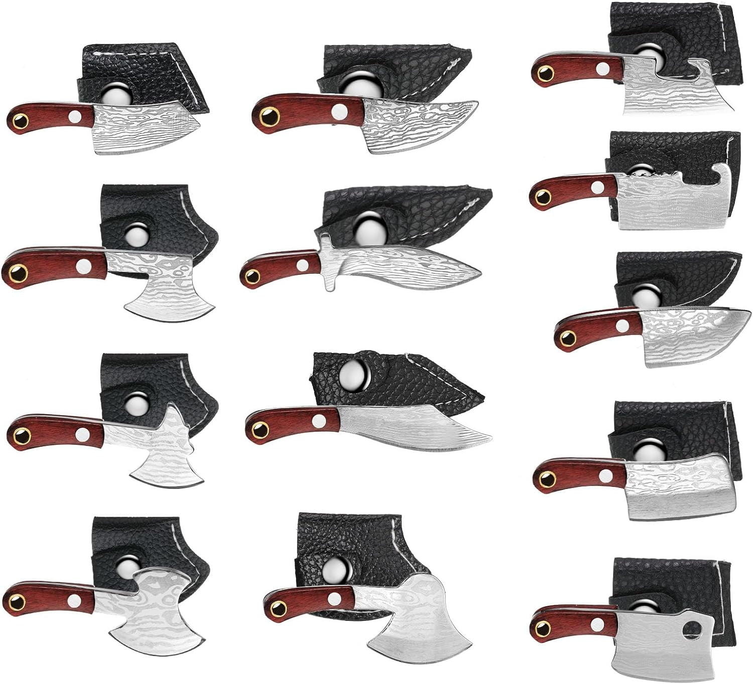 13 Pieces Mini Knifes Damascus Pocket Set Tiny Chef Knife Mini ...