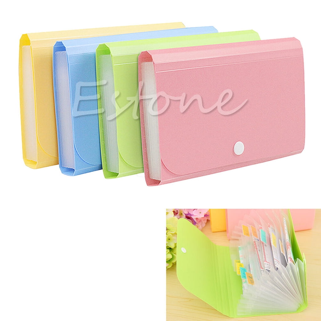 13-Pocket A6 Plastic Portable File Folder Extension Wallet Bill Receipt ...