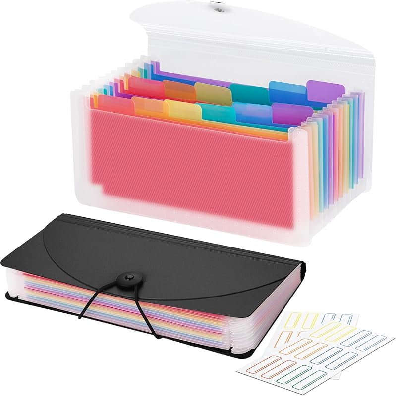 13 Pocket A6 Receipt Organizer, 2 Pack Small Accordion File Organizer ...