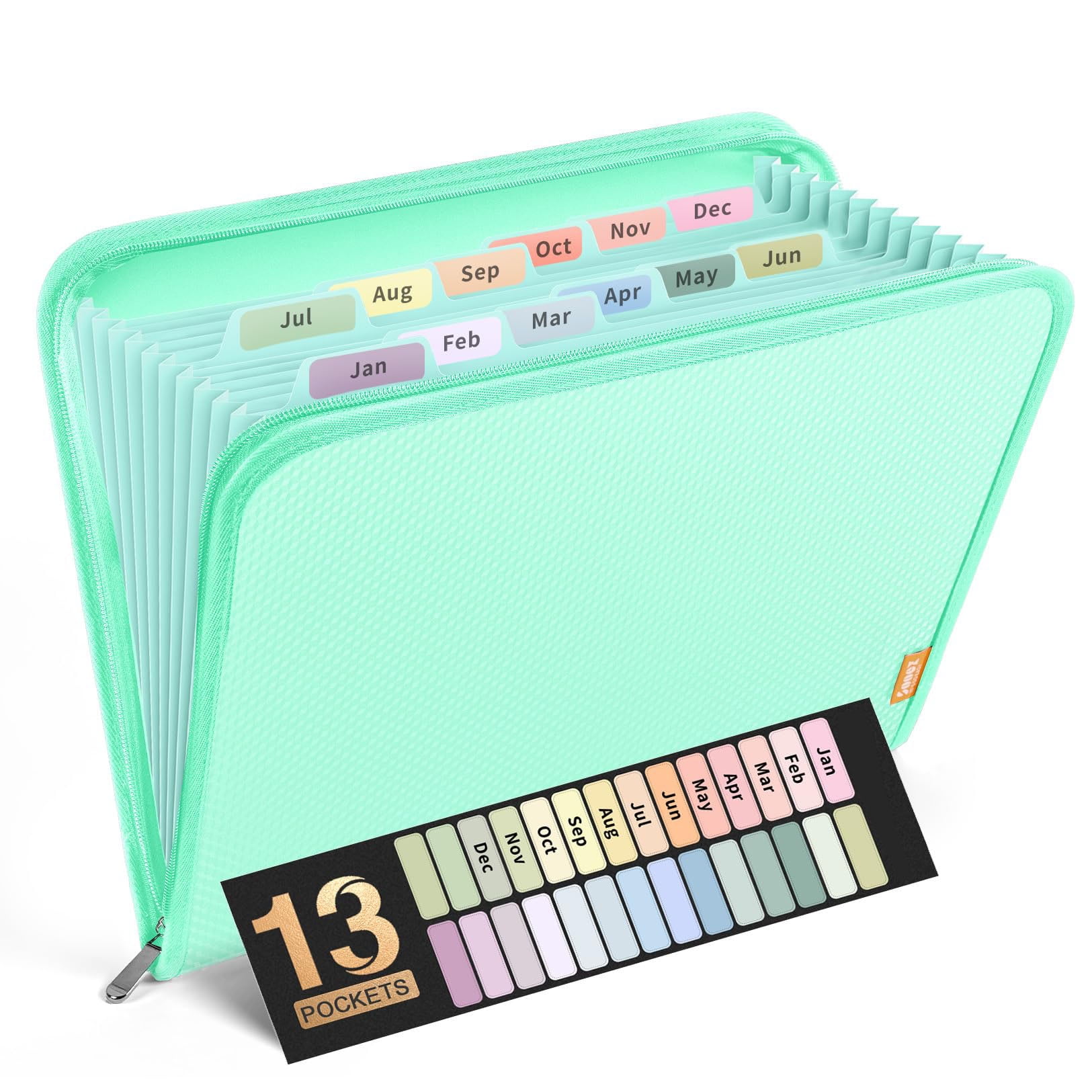 13 Pocket Accordion File Organizer, Zipper Expanding File Folder ...