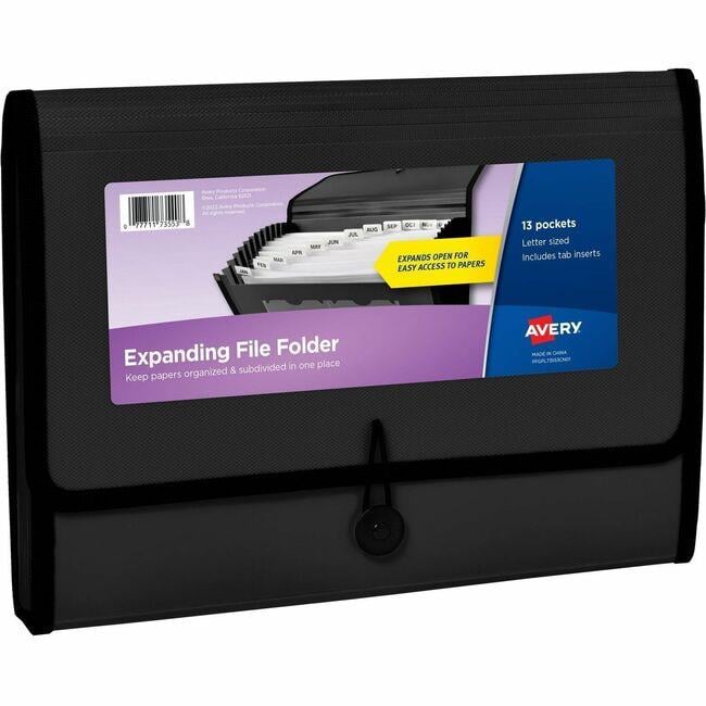 13 Pocket Black File Folder - Walmart.com