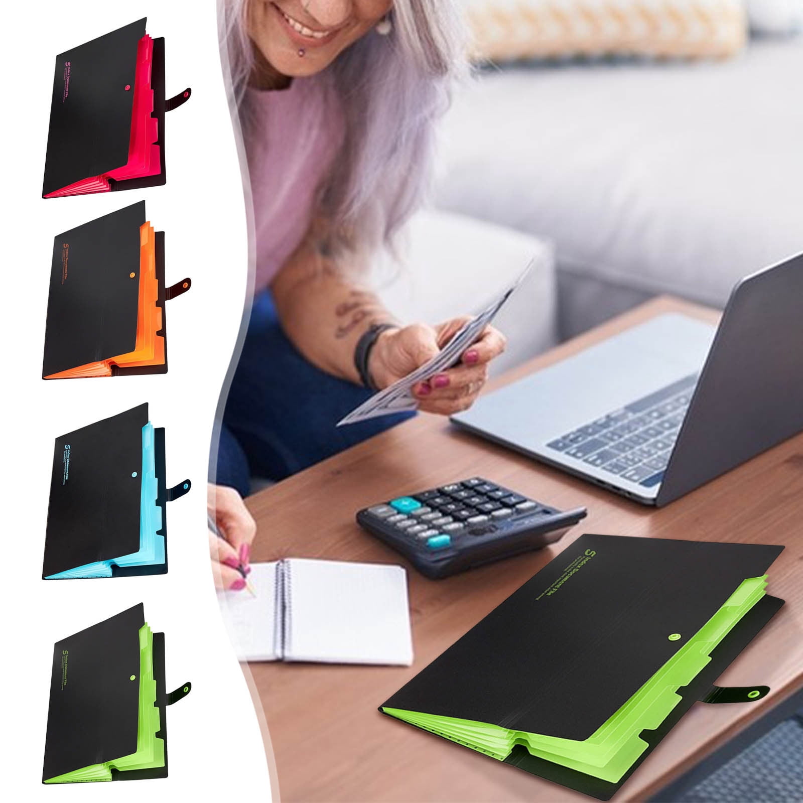 13-Pocket Expandable File Folder Organizer, Portable Accordion Document ...