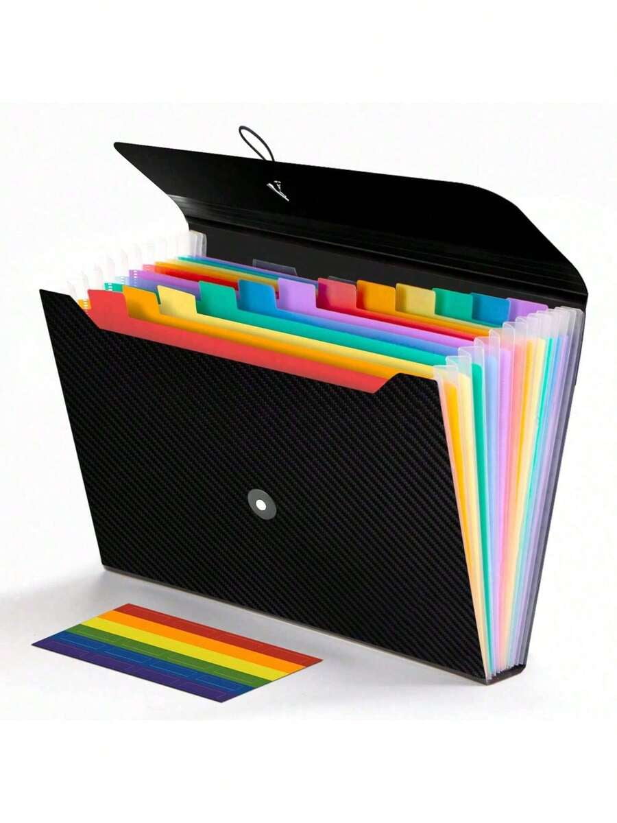 13-Pocket Expanding Accordion File Folder With A-Z Color Tabs – Desk ...