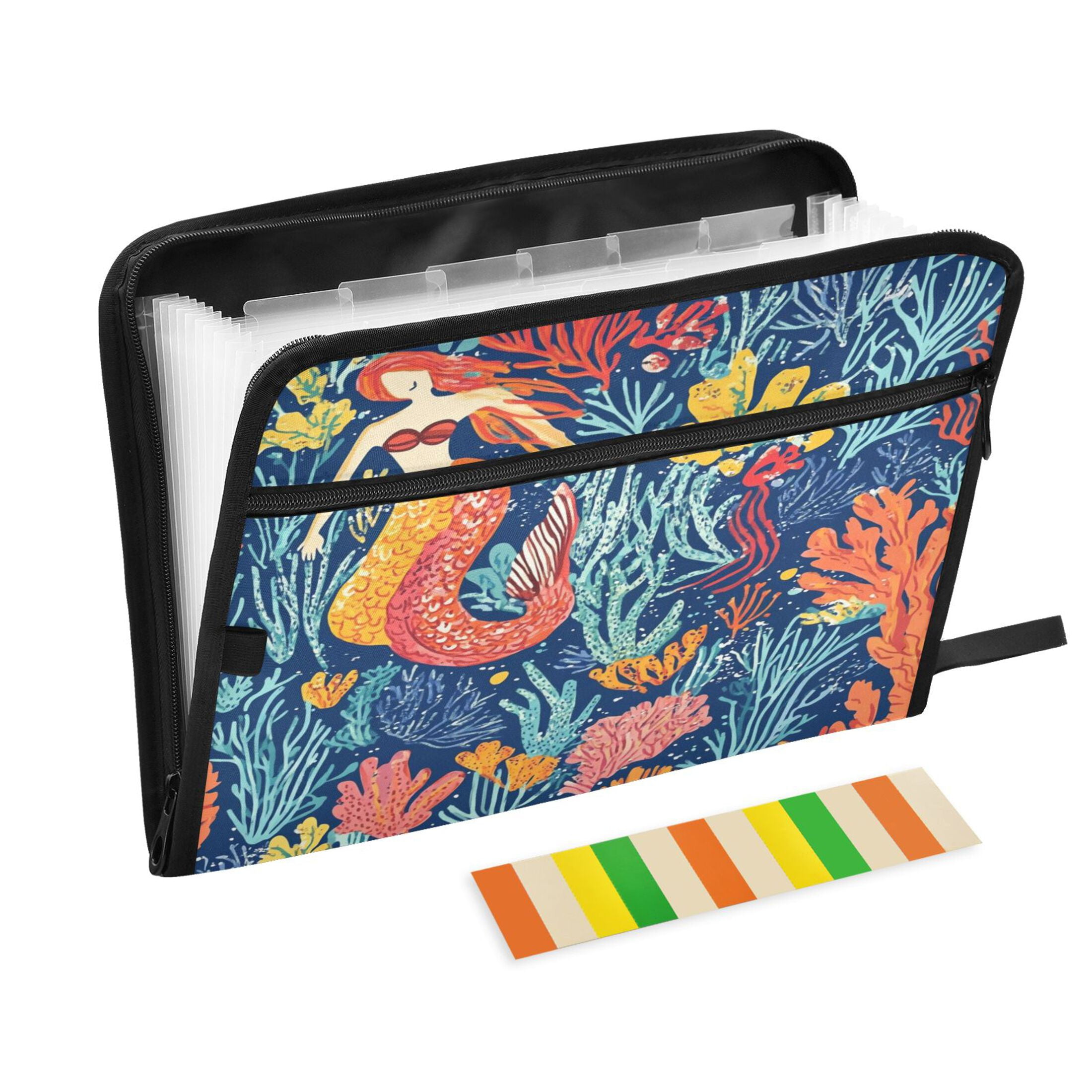 13-Pocket Expanding File Folder A4 Size Organizer Folder for School and Office Supplies Corals ...