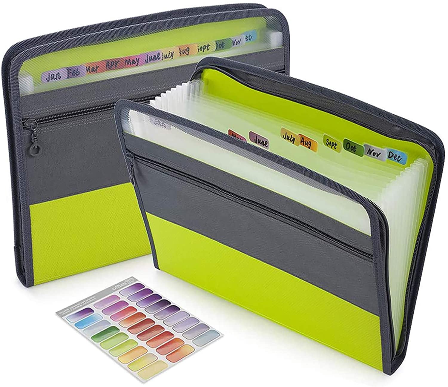 13 Pocket Expanding File Folder with Sticky Labels, Accordion File ...