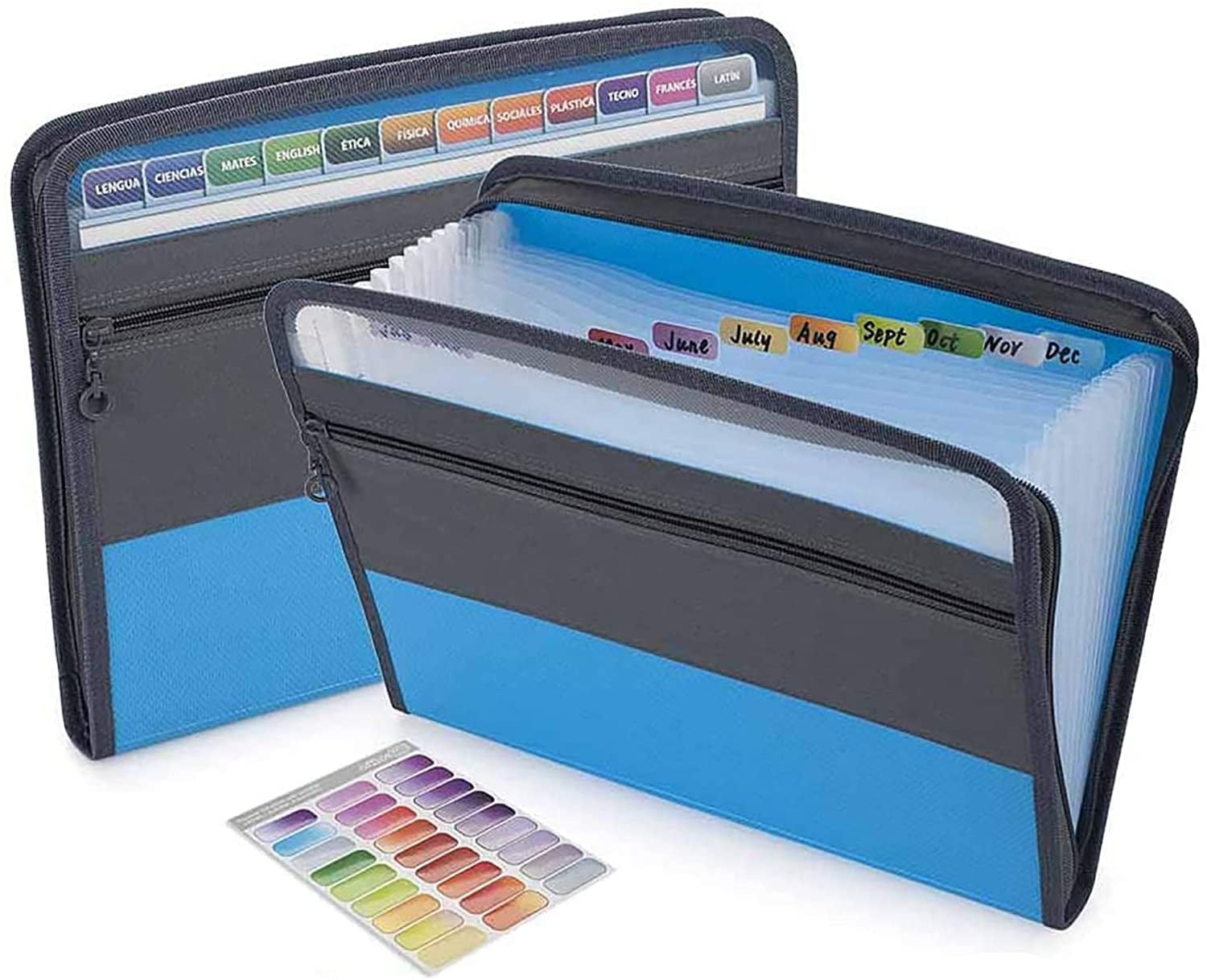 13 Pocket Expanding File Folder With Sticky Labels, Accordion File ...