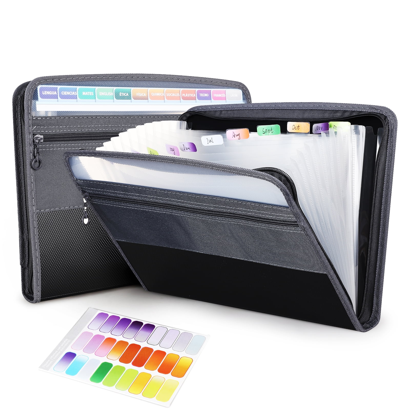 13 Pocket Expanding File Folder with Sticky Labels, Accordion File ...