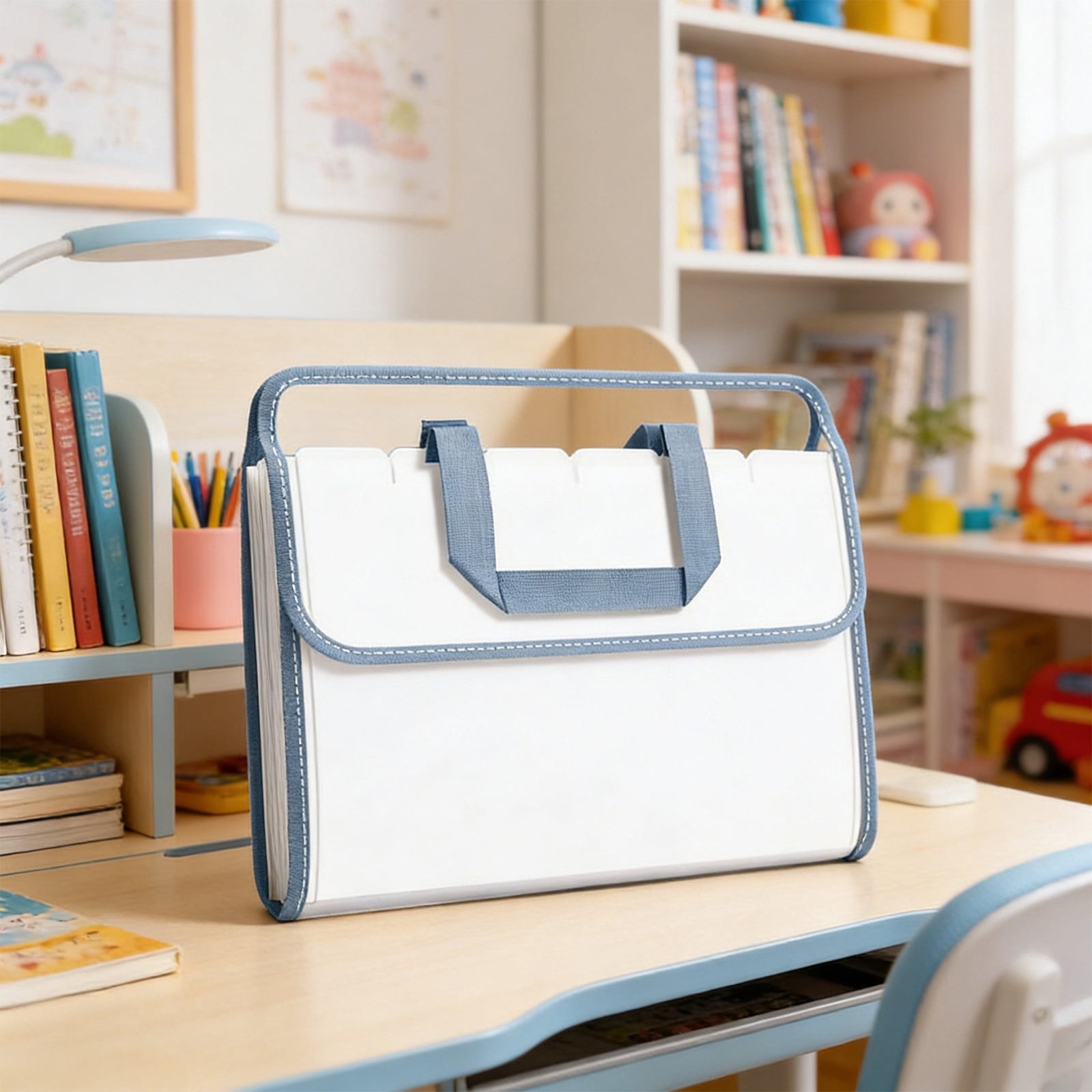 13-Pocket Expanding File Folder with Handle & Color Labels, Portable A4 ...