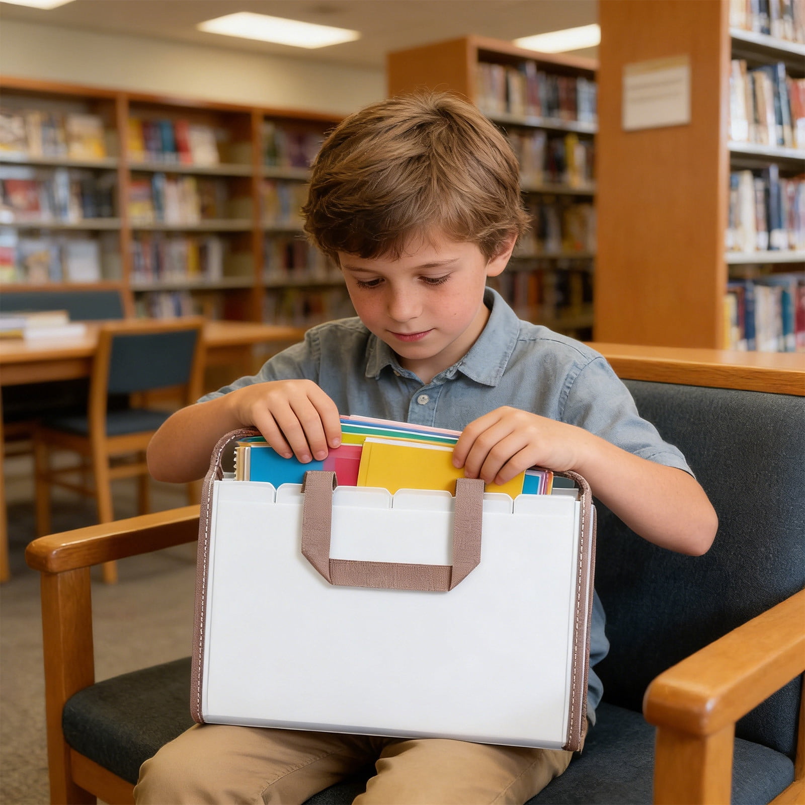 13-Pocket Expanding File Folder with Handle & Color Labels, Portable A4 ...