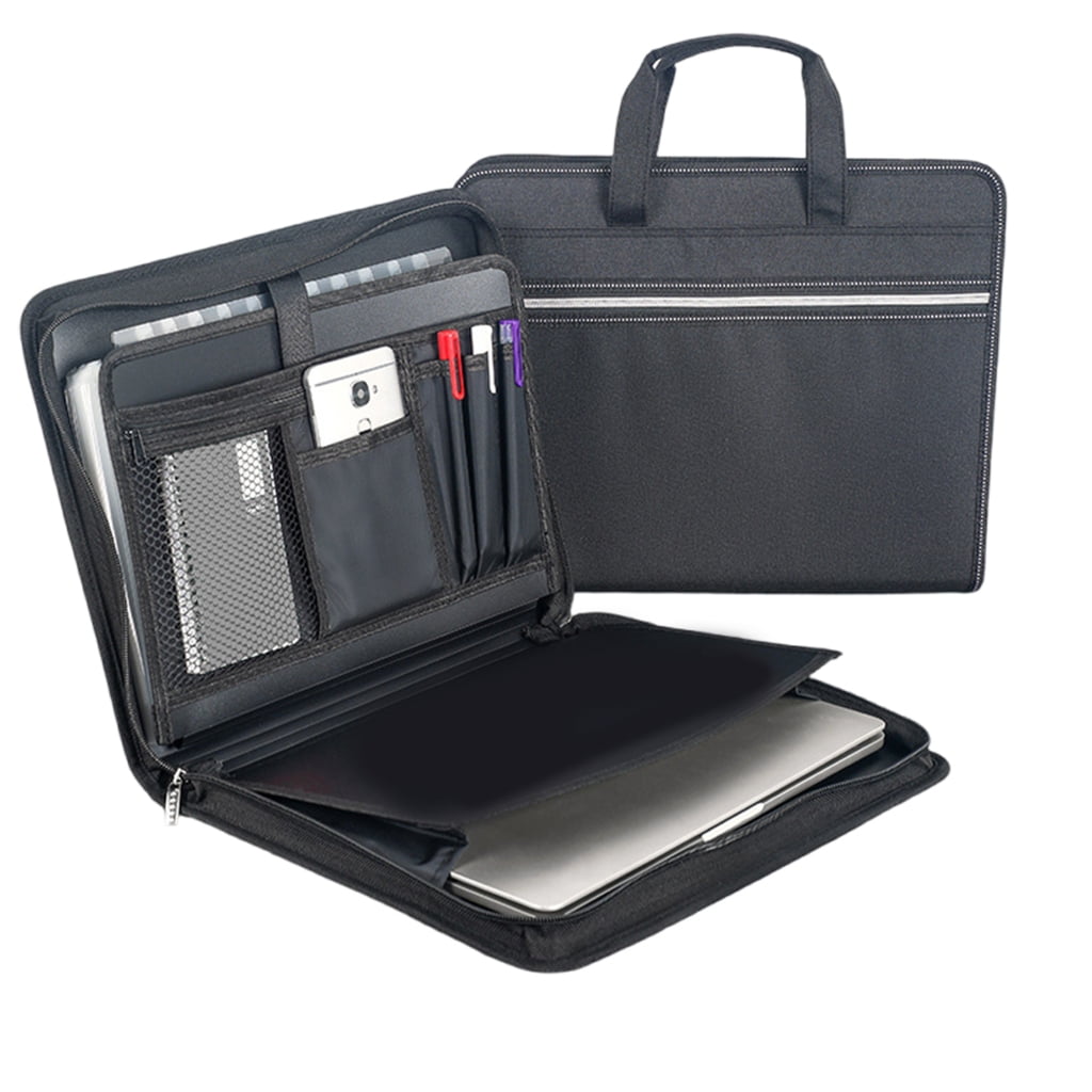 13 Pocket Expanding Folder Document Case with Handle, Zippered Travel ...