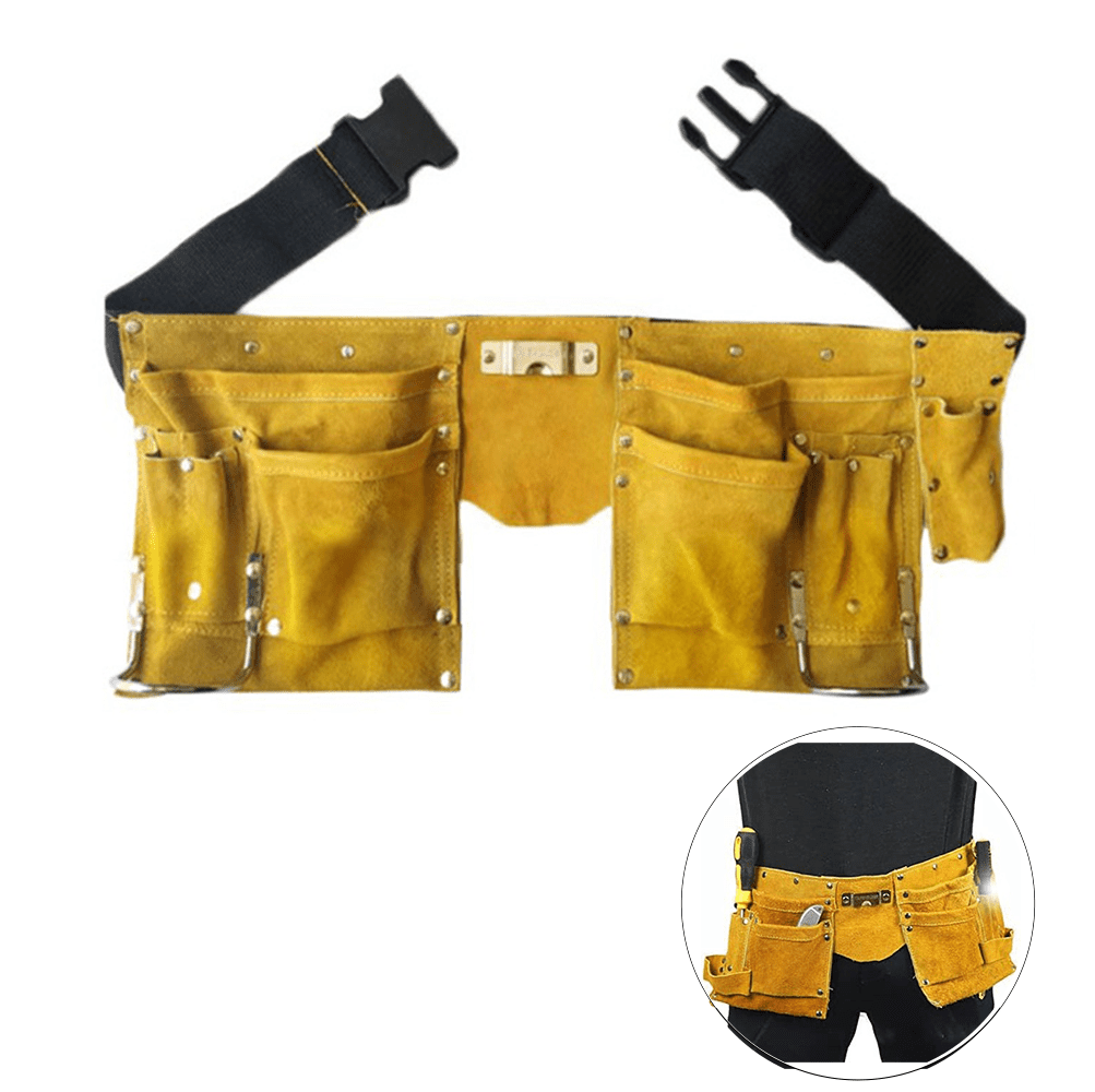13 Pocket Heavy Duty Construction Tool Belt, Work Apron, Tool Pouch ...