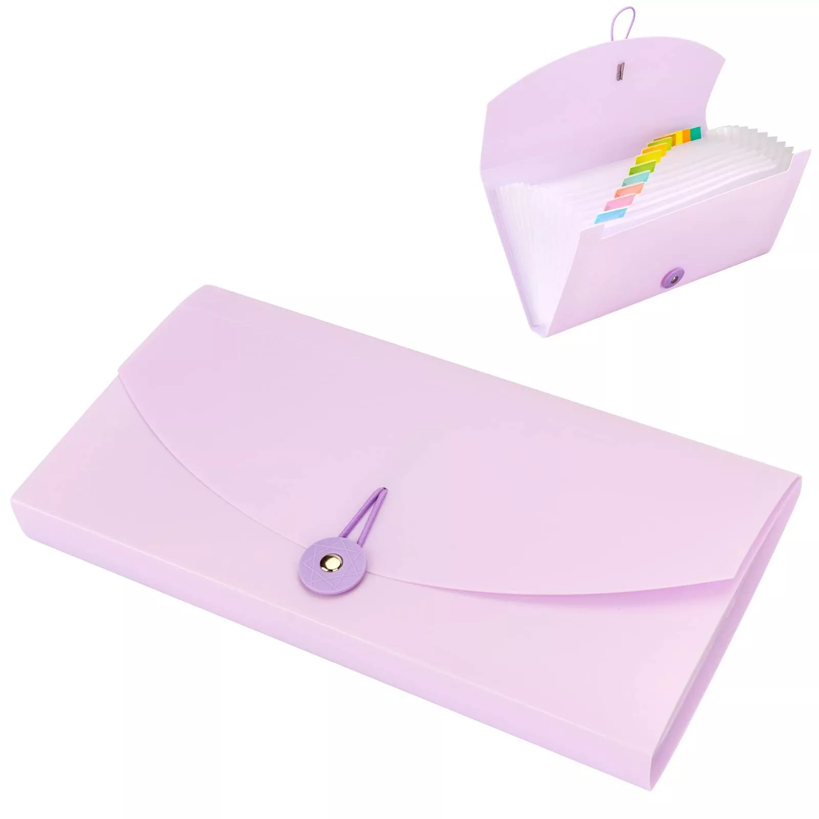13 Pocket Receipt Folder, Light Purple, Plastic, Expanding File Folder ...