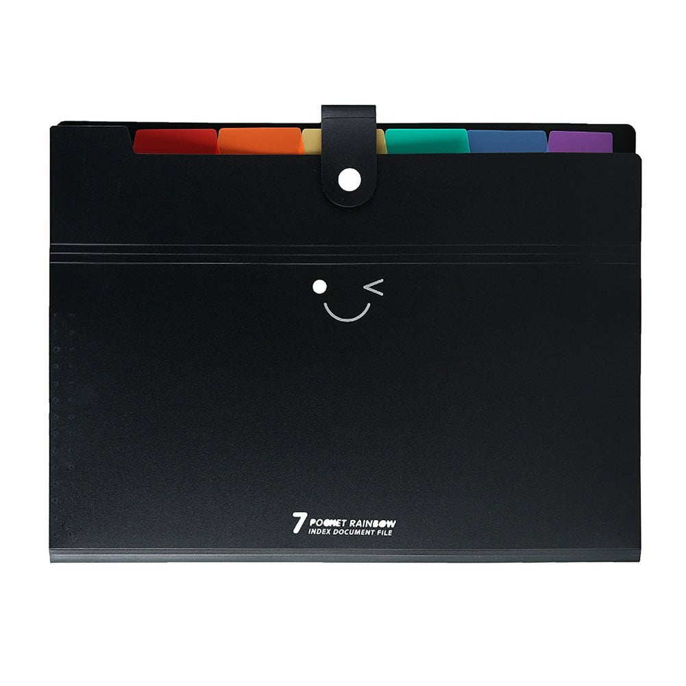 13 Pockets Expanding File And Cover Folder With Labels Rainbow Twill A4 File Organizer Plastic