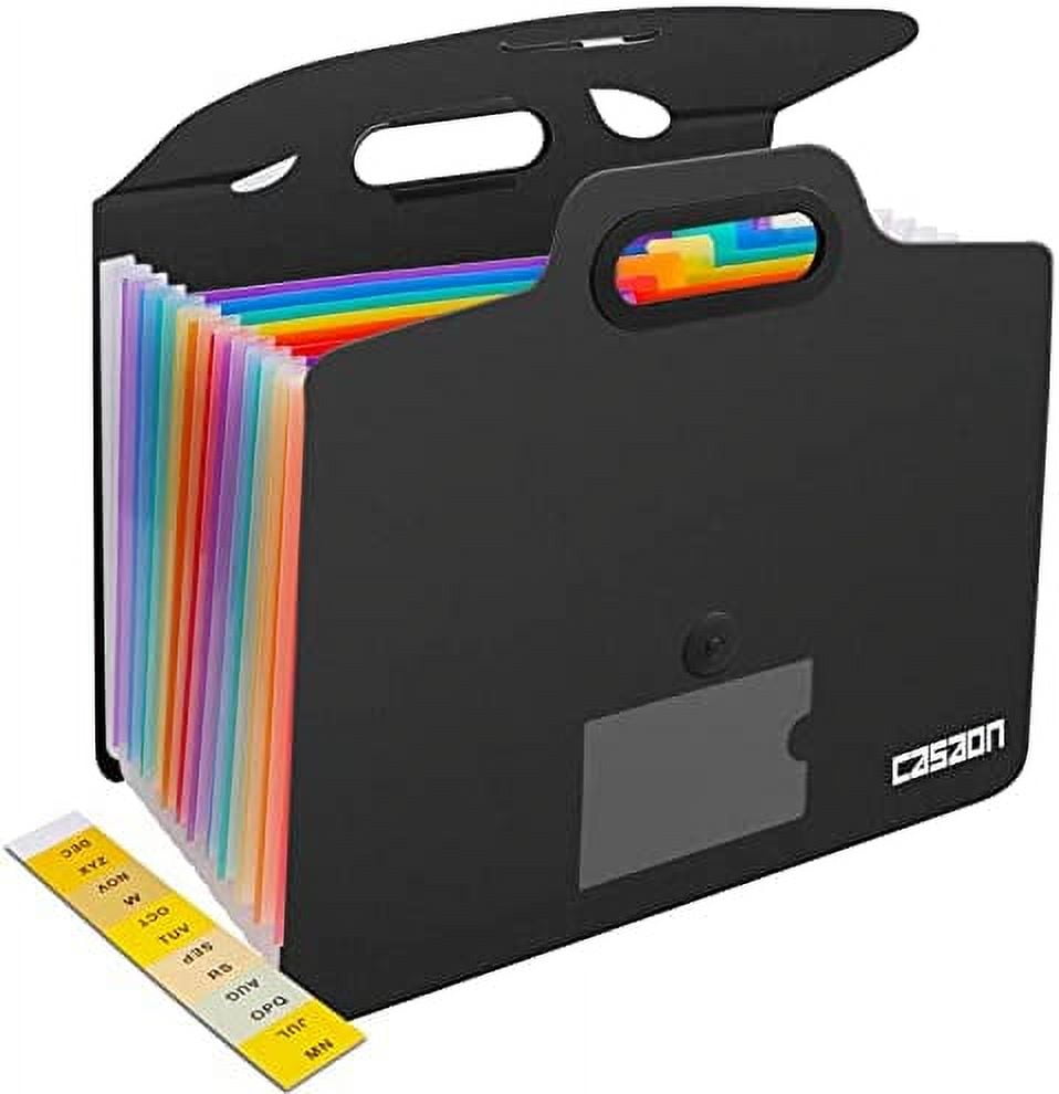 13 Pockets Expanding File Folder with Handle, Portable Accordian File ...