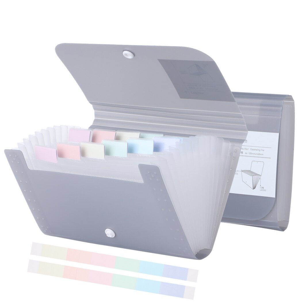 13 Pockets Expanding File Holders, 2PCS A6 PP Accordion Coupon ...