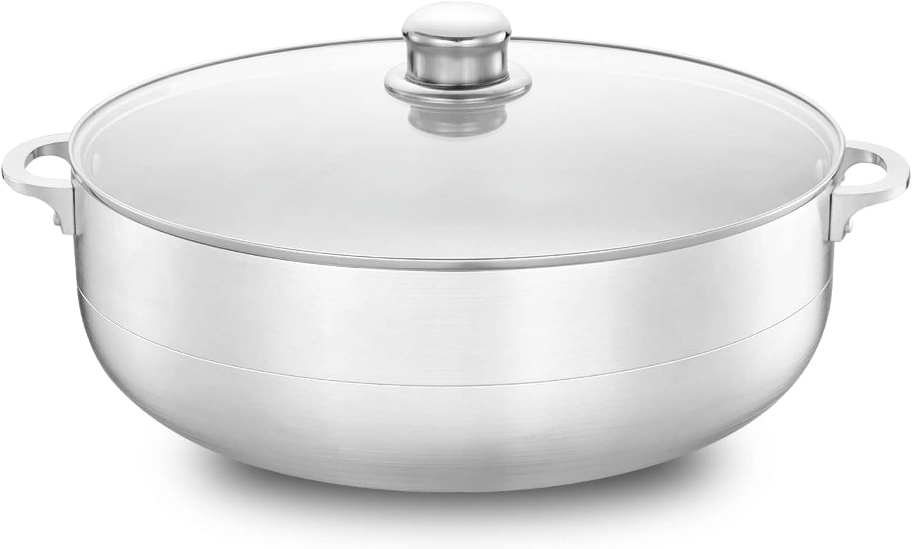 13-Quart Aluminum Caldero Stock Pot with Glass Lid, Cooking Dutch Oven ...