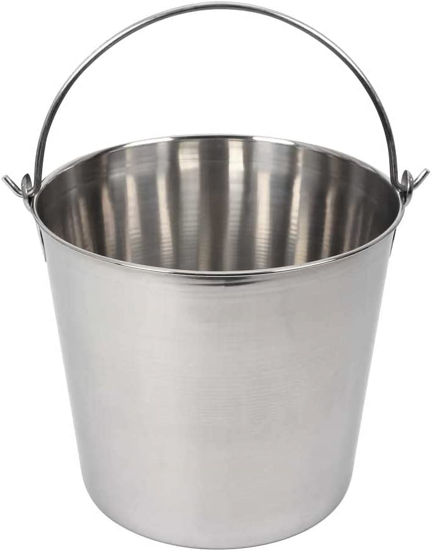 13-Quart Stainless Steel Bucket, Durable Seamless Bucket for Home ...