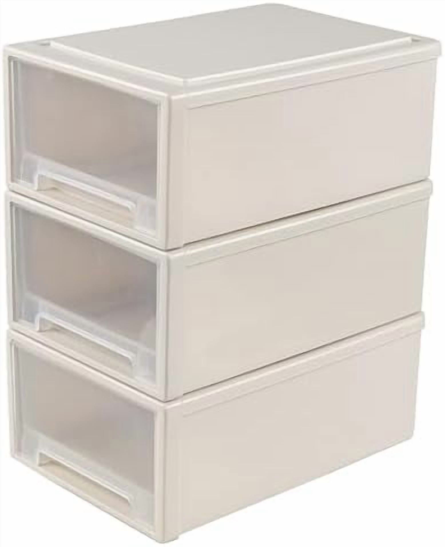 13 Quarts 3 Packs Plastic Stacking Storage Drawers, Plastic Storage ...