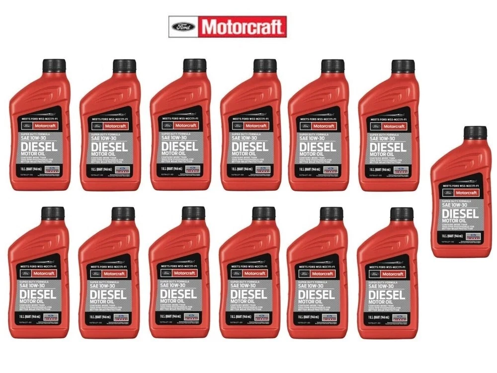 13 Quarts Genuine FORD Diesel Engine Motor Oil MOTORCRAFT Super Duty ...