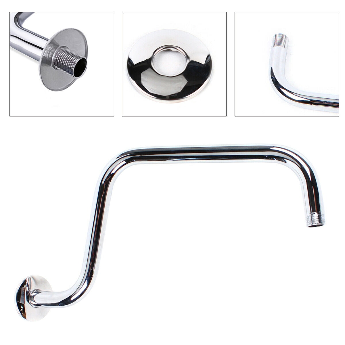 13" Rain Shower Head Extension Arm Pipe Wall-Mounted Stainless Steel ...