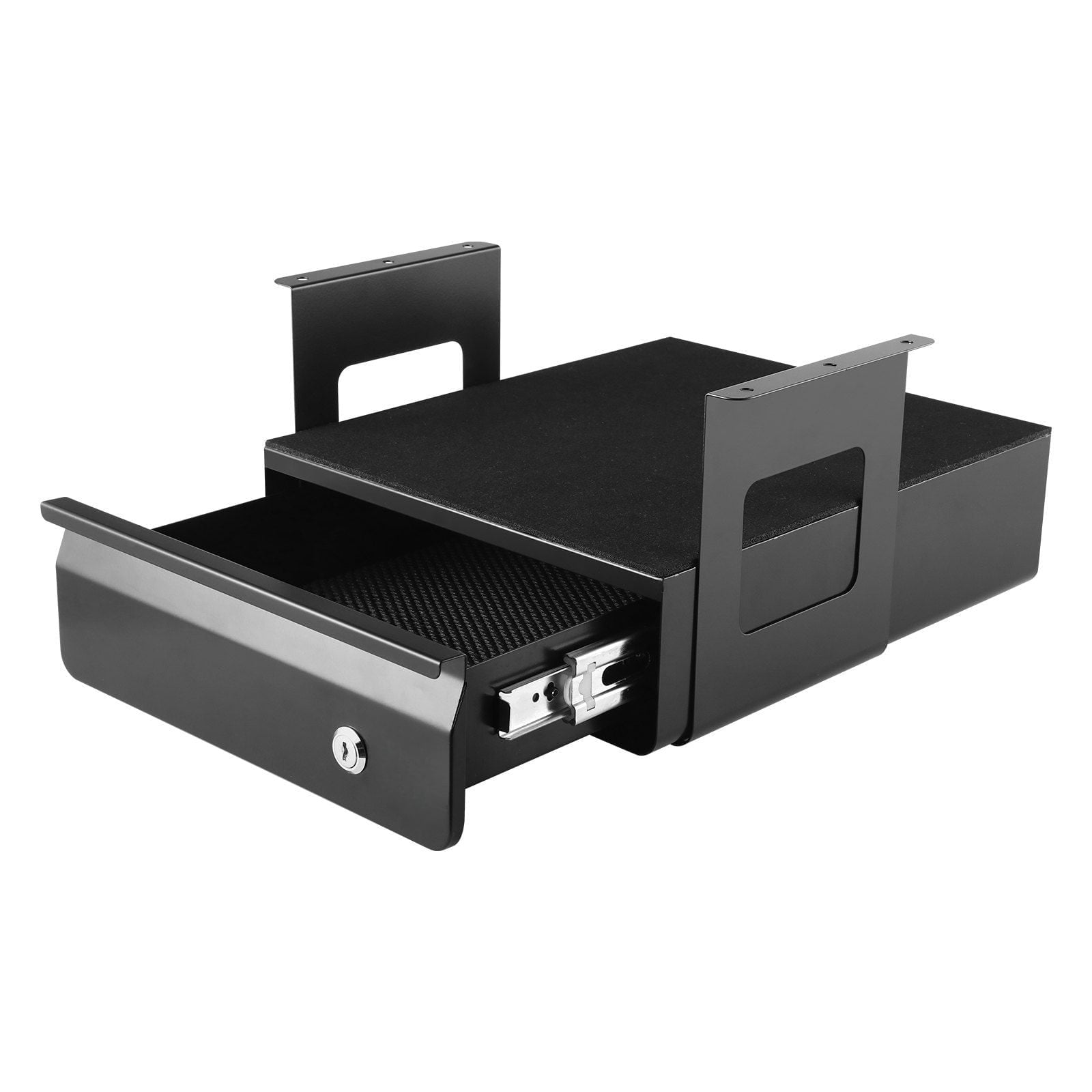 13" Retractable Under Desk Drawer with Lock, Office Organizer Storage ...