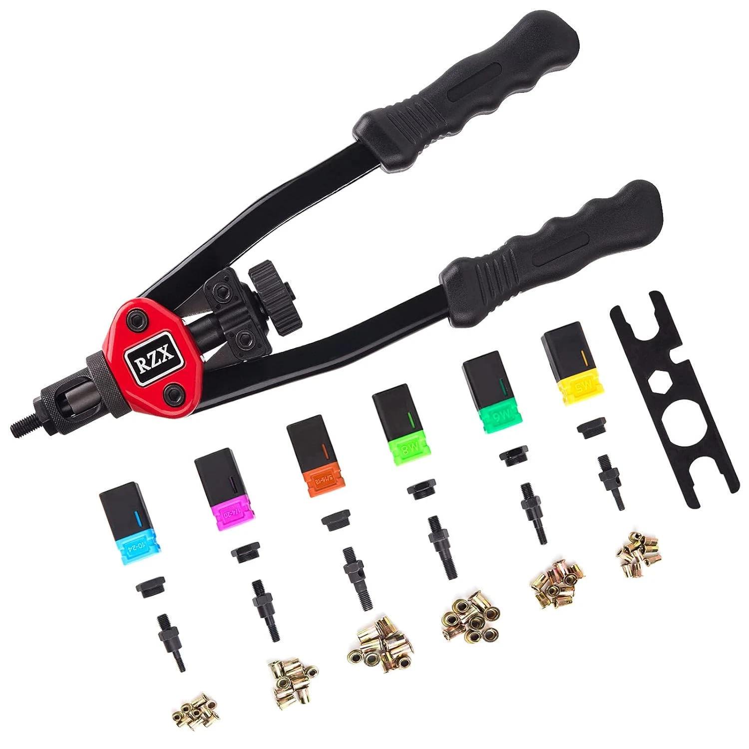 13" Rivet Nut Tool Nut/Thread Hand Riveter Blind Rivet Kit M5 M6 M8 SAE ...