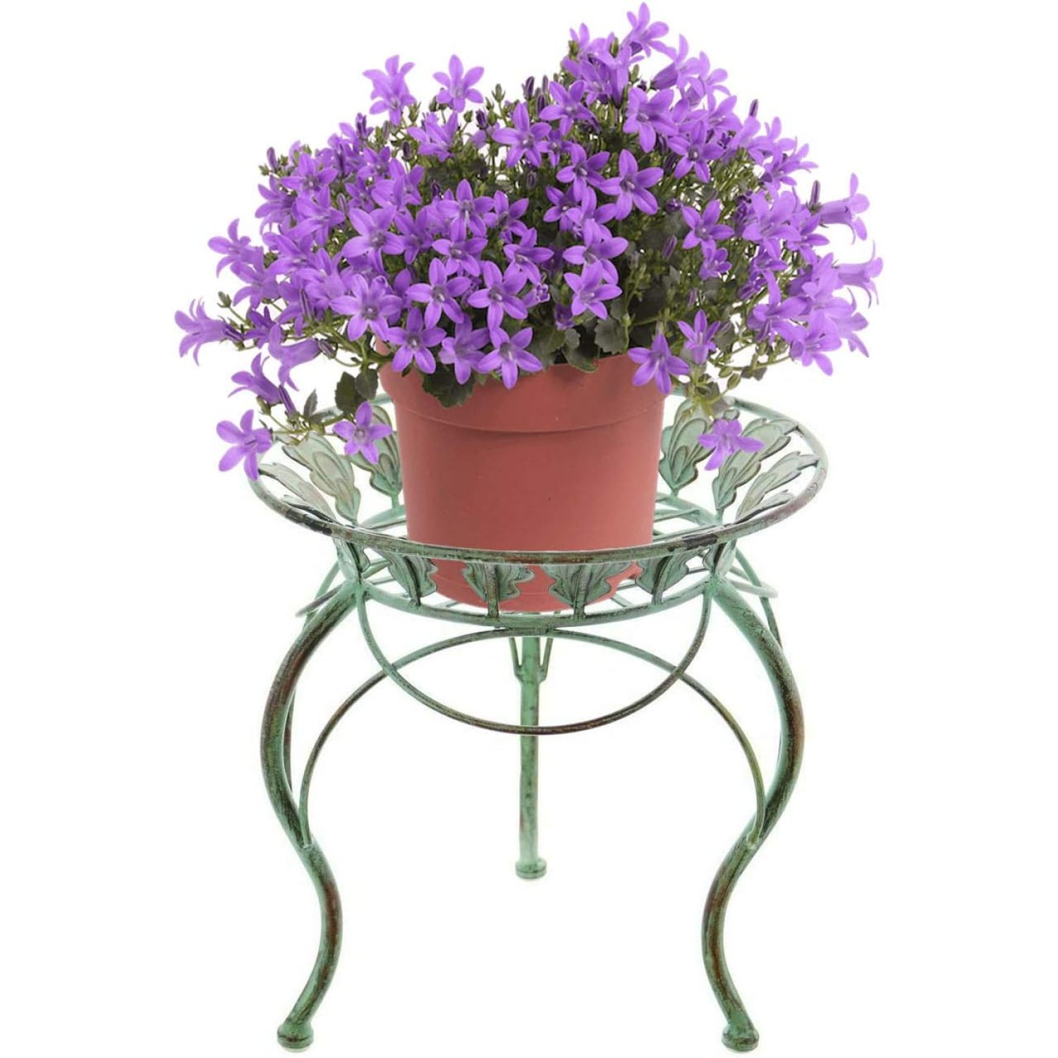 13" Round Metal Plant Stand for Indoor Outdoor Garden Balcony Patio ...