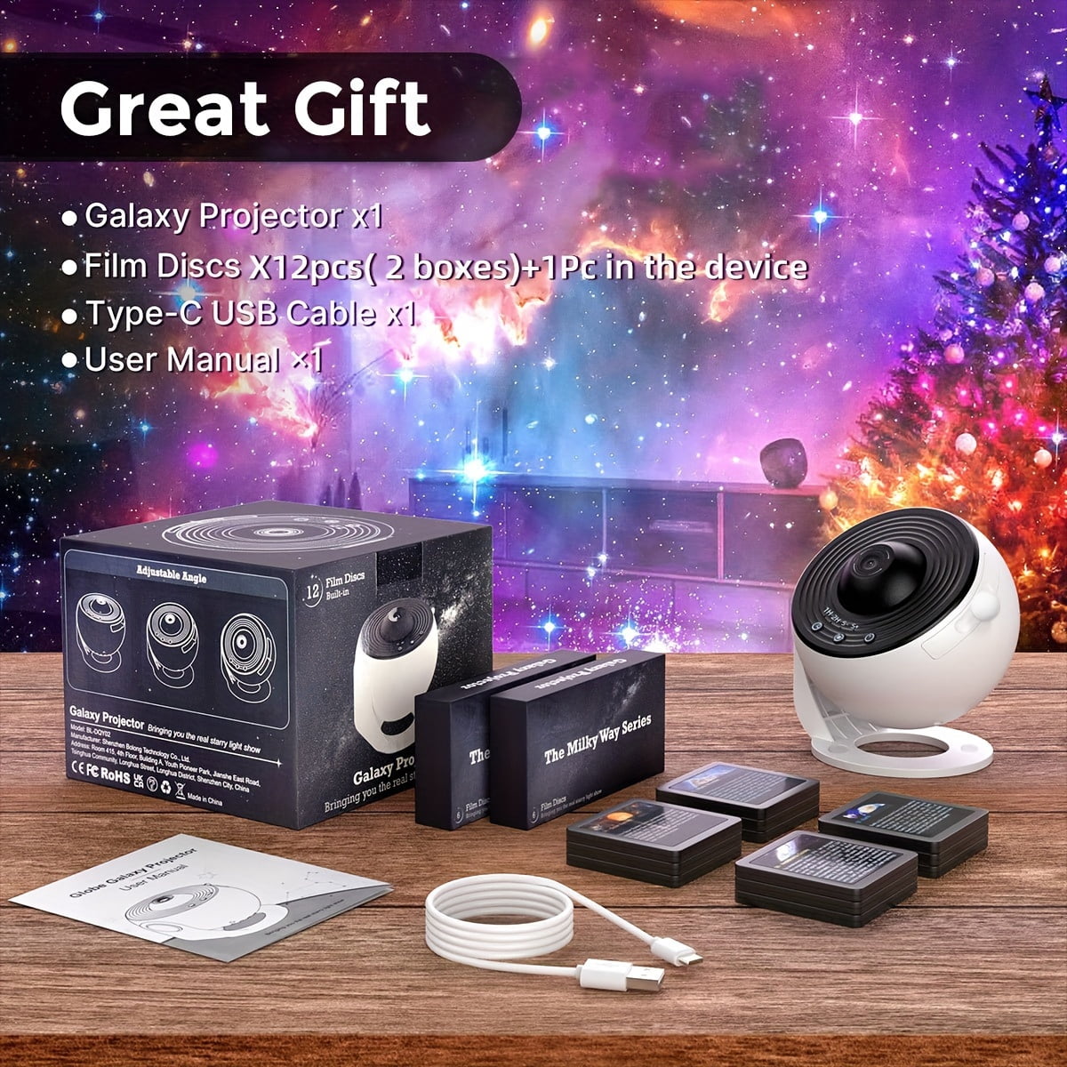 13-Scene Starry Sky Galaxy LED Projector - Vibrant Light Show with ...