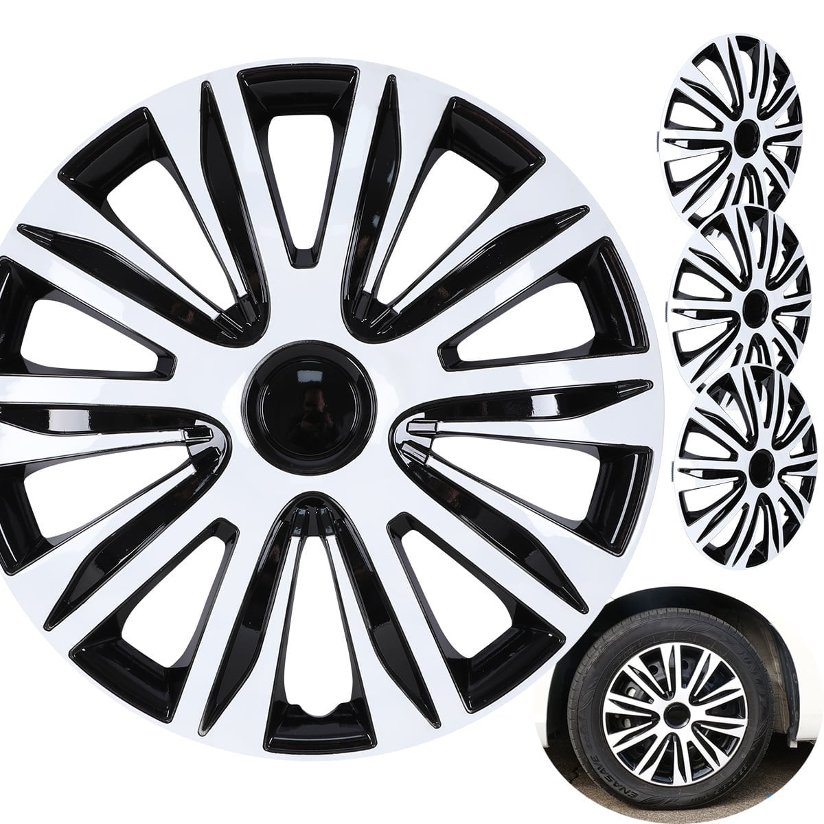 13" Set of 4 Wheel Covers Snap on Hubcaps Full Hub Caps Fit R13 Tire ...