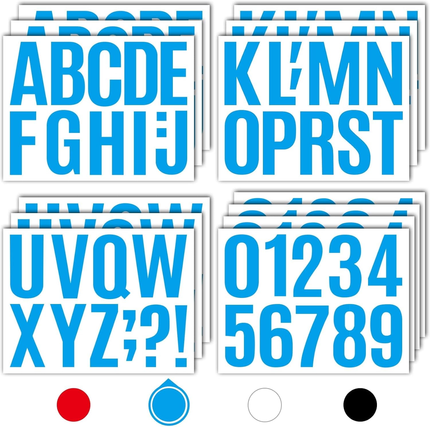 13 Sheets Alphabet Stickers,4 Inch Large Vinyl Letter Number Stickers ...