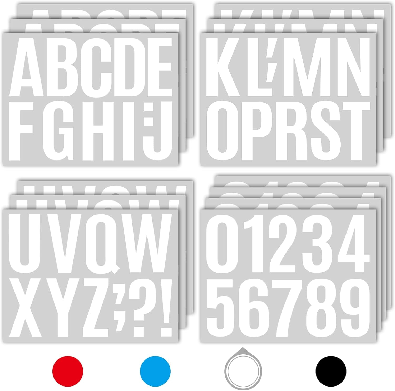 13 Sheets Alphabet Stickers,4 Inch Large Vinyl Letter Number Stickers ...