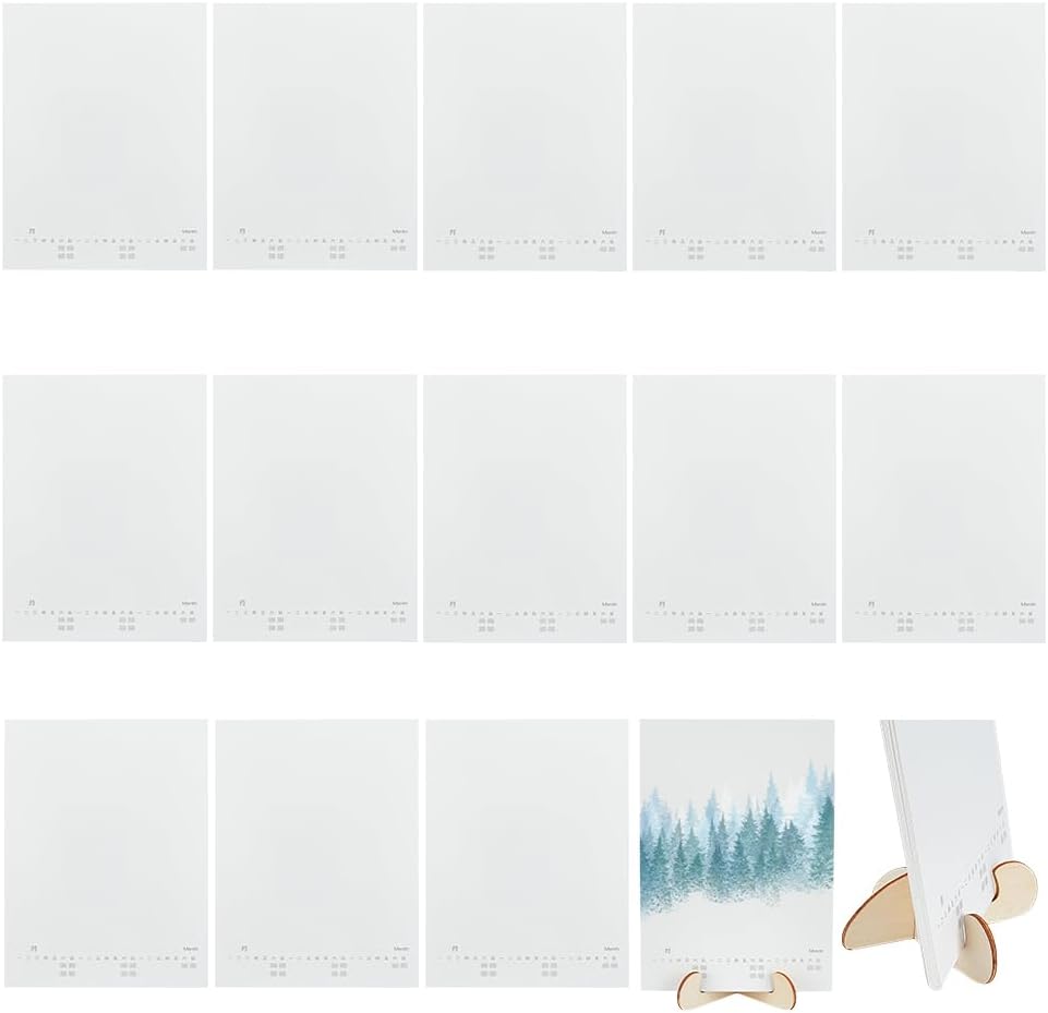 13 Sheets Watercolor Calendar Set for 2024 Watercolor Monthly Calendar ...