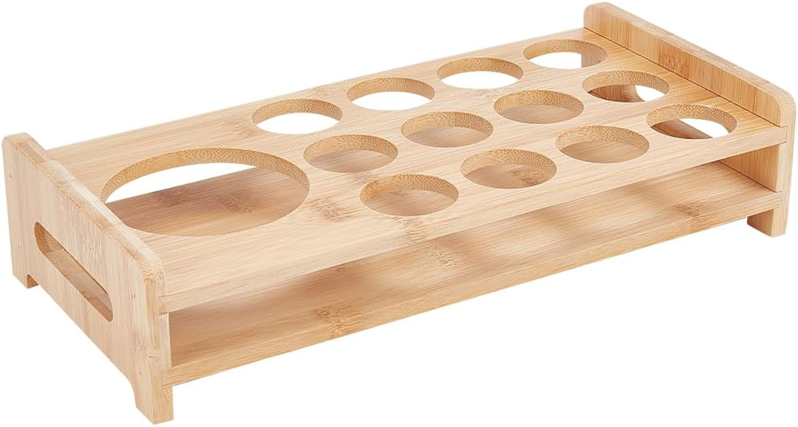 13 Shot Glass Tray Holder Bamboo Wooden Shot Rack Beer Wine Glasses ...