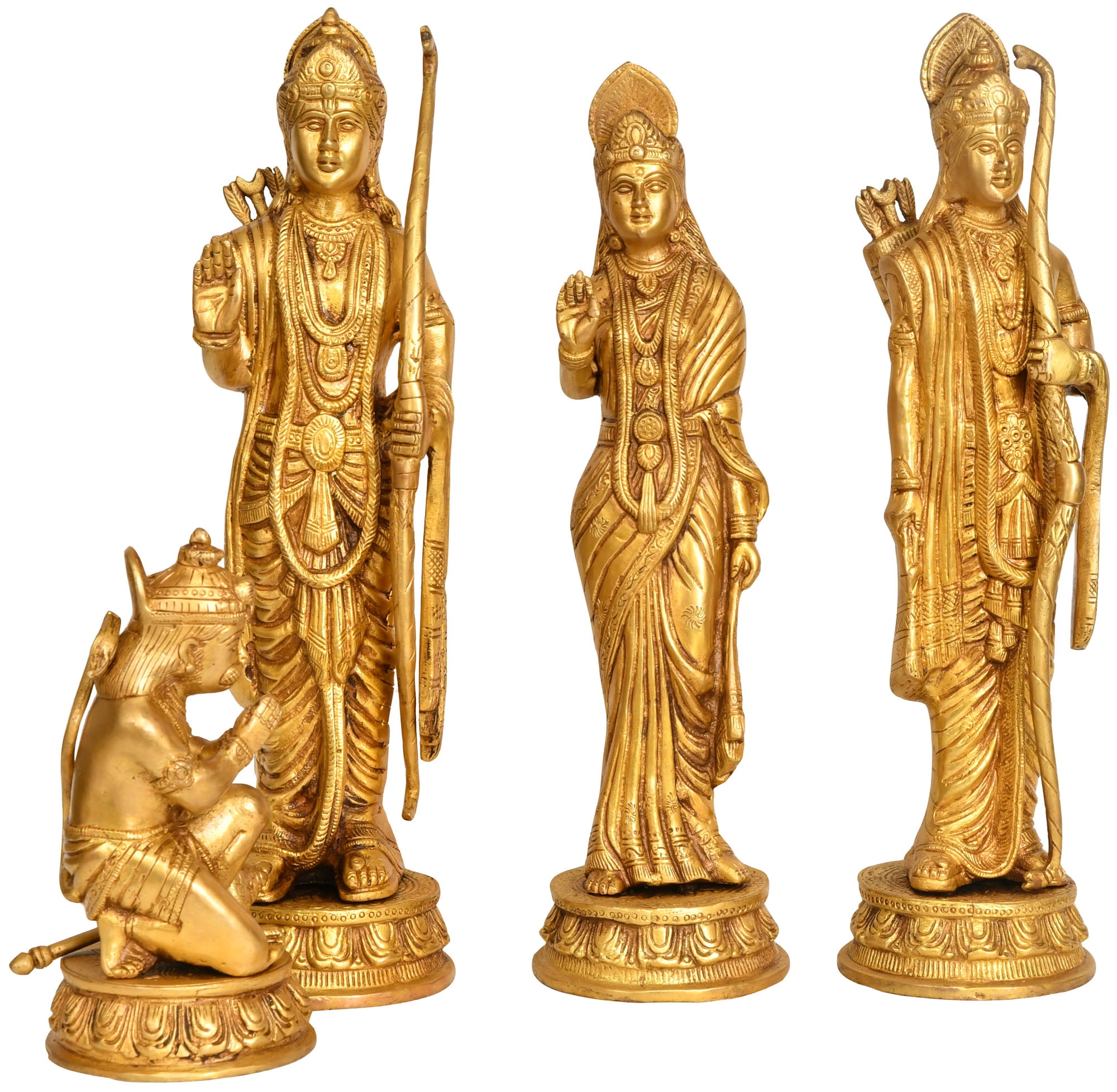 13" Shri Rama Durbar In Brass | Handmade | Made In India - Brass Statue ...