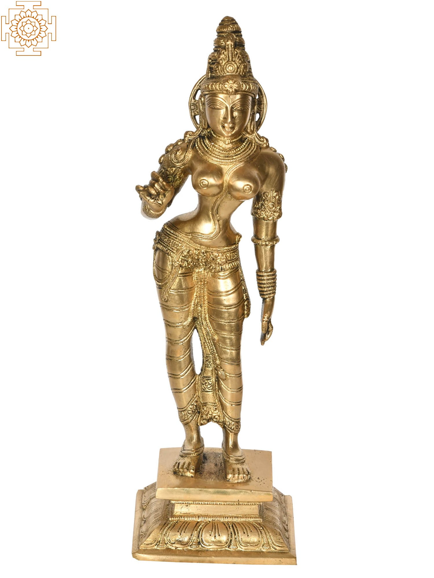 13" Standing Parvati in Brass | Handmade | Made In India - Brass Statue ...