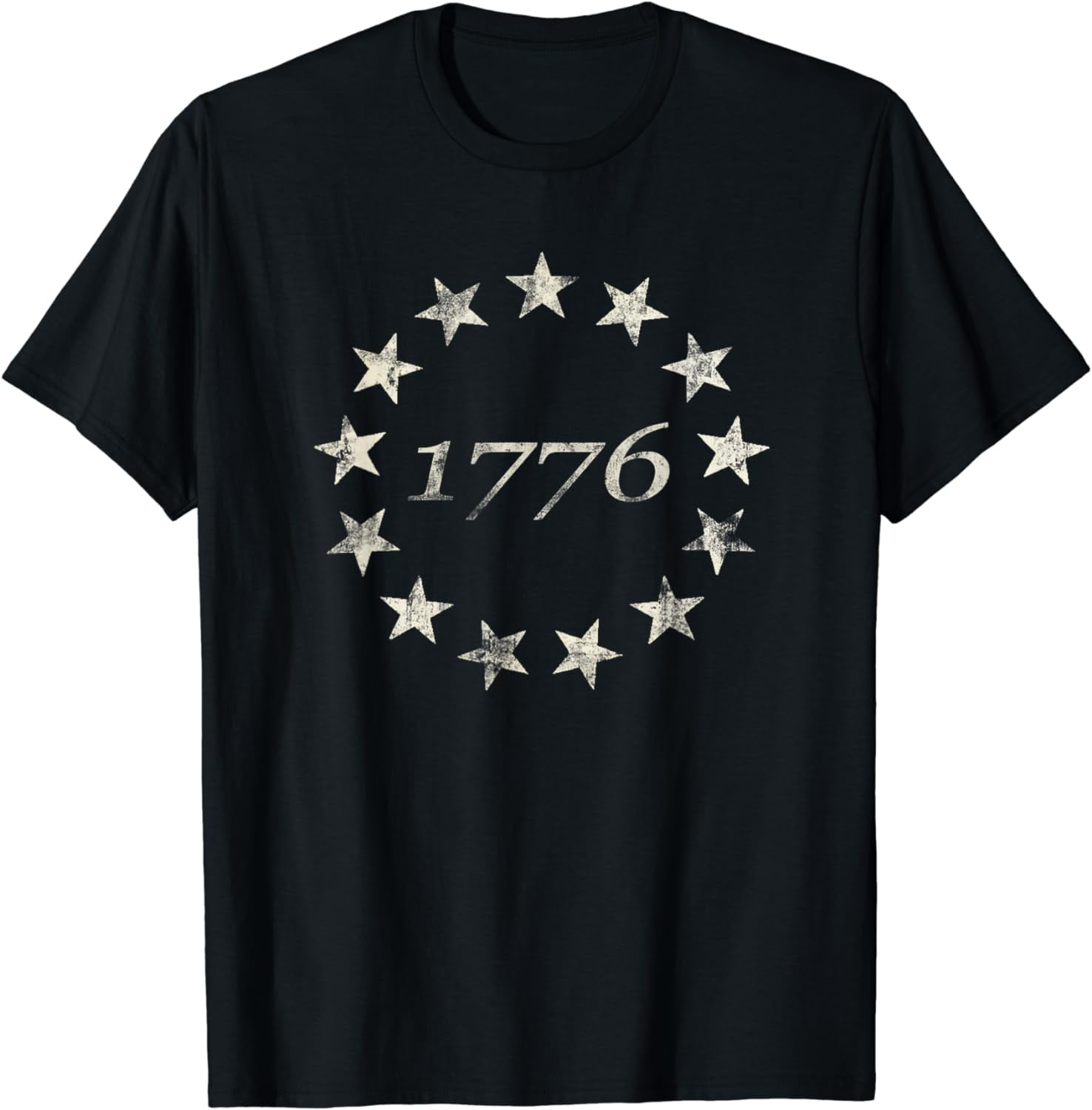 13 Star Flag Betsy Ross Distressed American Flag 1776 T-Shirt - Walmart.com