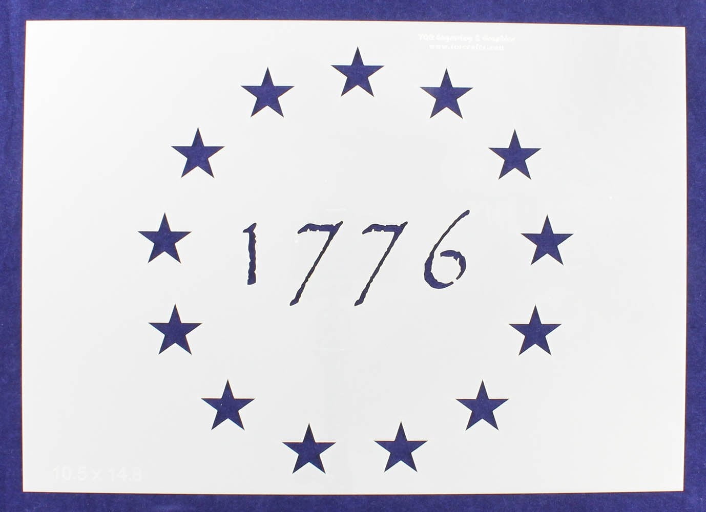 13 Star Revolutionary Field (1776) Stencil 14 Mil -10.5"H x 14.8"W ...